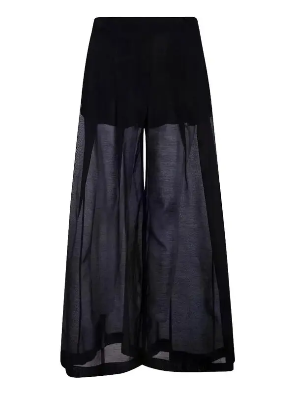 SEMICOUTURE Sheer-panel Palazzo Pants - Black