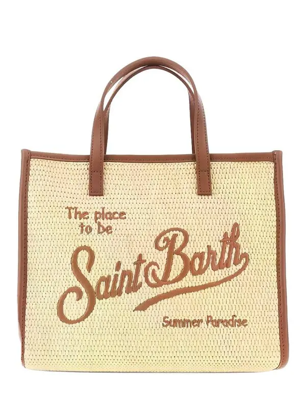 MC2 SAINT BARTH Medium Vivian Embroidered Tote Bag - Neutrals