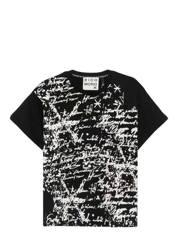 John Richmond Print-detail T-shirt - Black