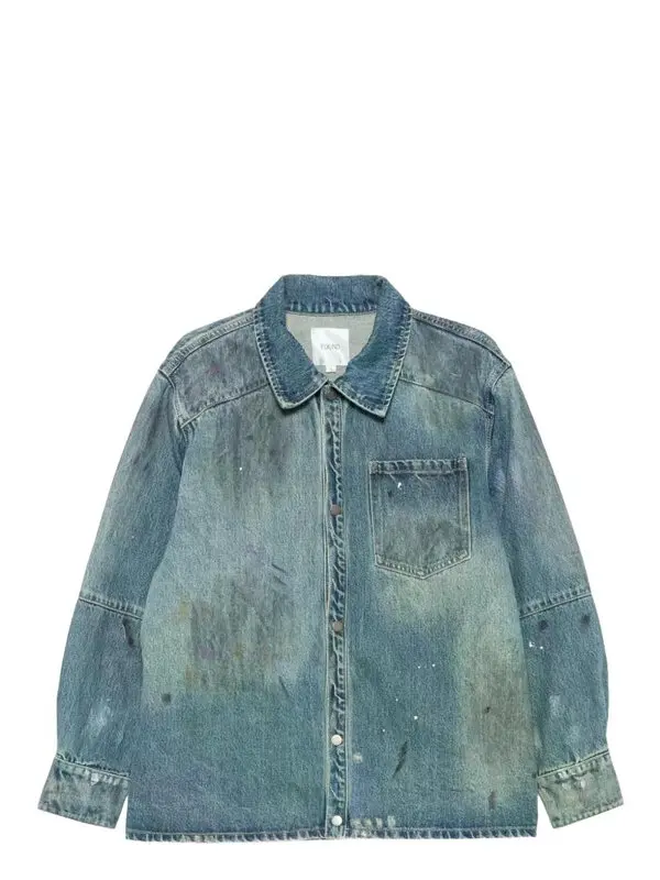 FOUND Distressed Effect Denim Jacket - Blue