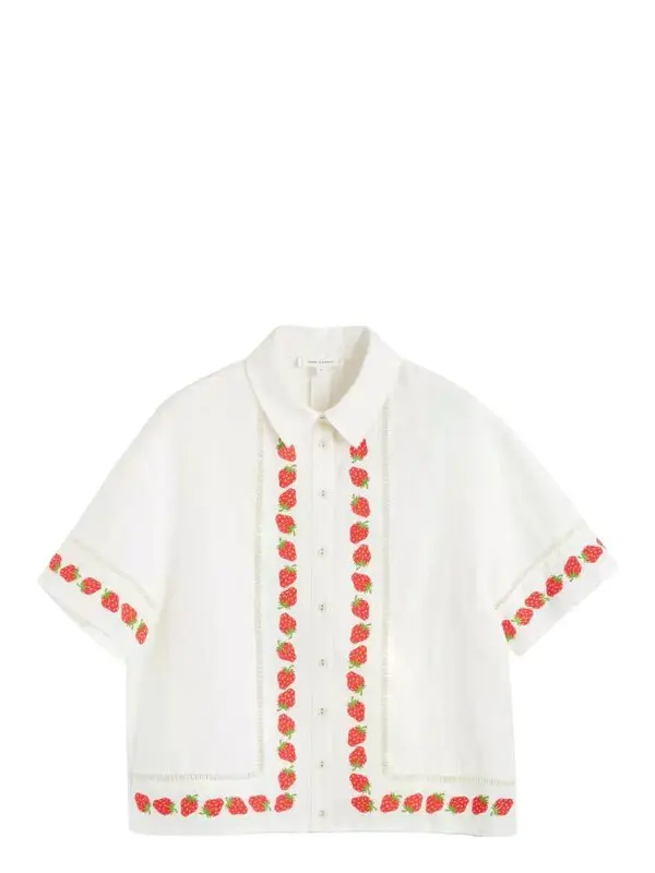 Chinti & Parker Strawberry Print Shirt - White
