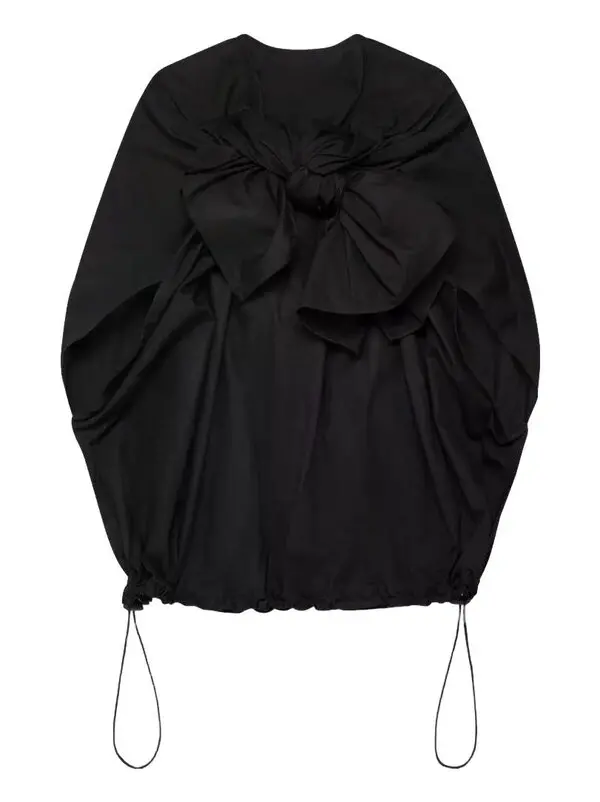 COMME DES GARÇONS TAO Bow Detail Drawstring Blouse - Black