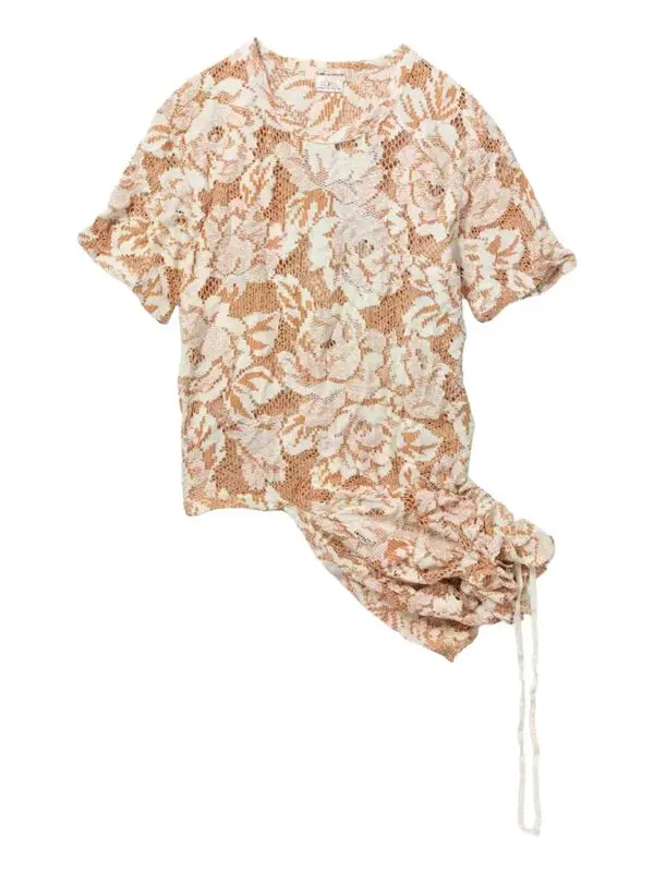 Comme Des Garçons Floral Embroidered Blouse - Neutrals