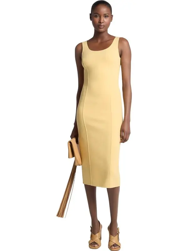 Michael Kors Double-faced Stretch Wool Sheath Dress - Yellow