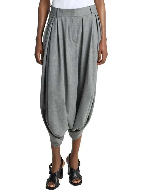 Michael Kors Draped Stretch Wool Culottes - Grey