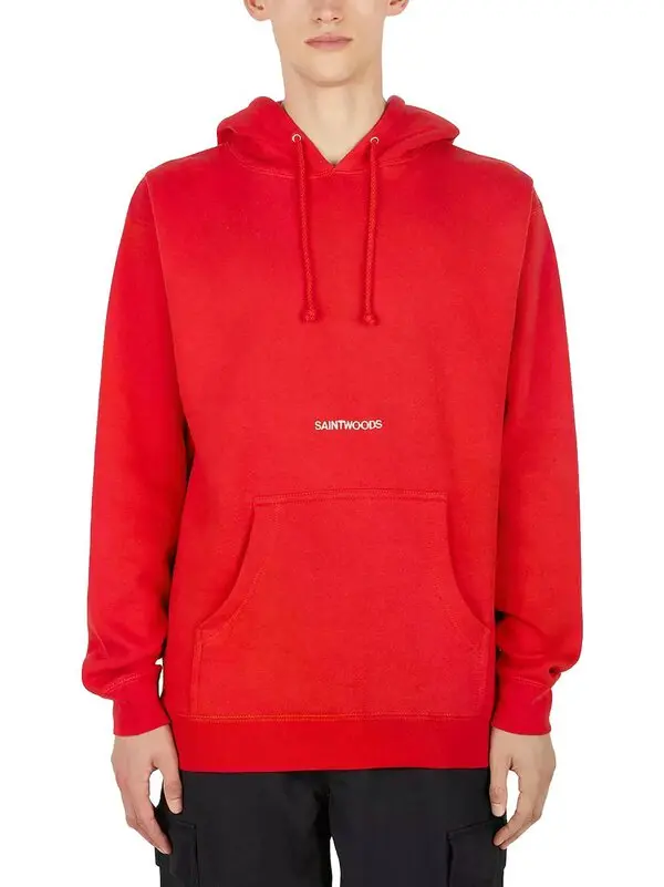 SAINTWOODS Kangaroo Pocket Hoodie - Red