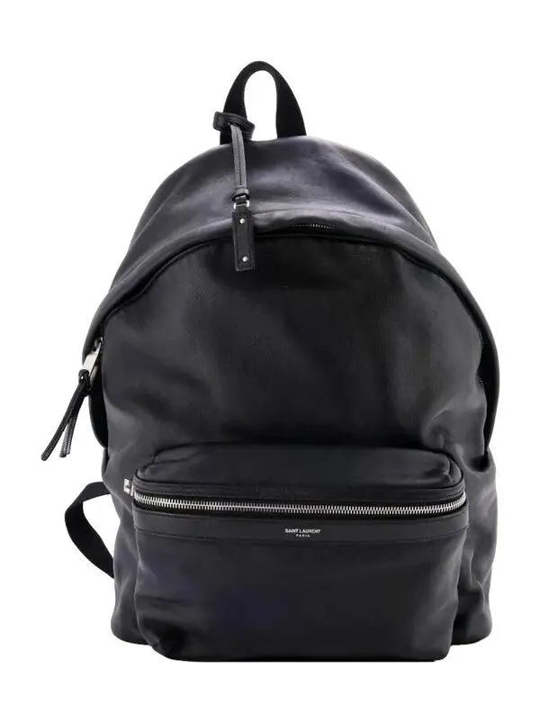 Saint Laurent Leather Medium Backpack - Black