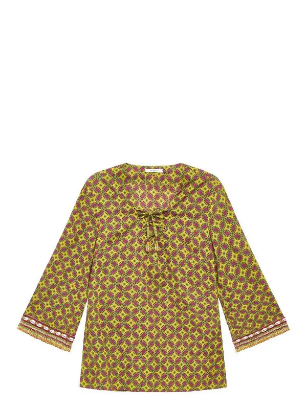 Malìparmi Floral Spin Bead-embellished Kaftan - Yellow