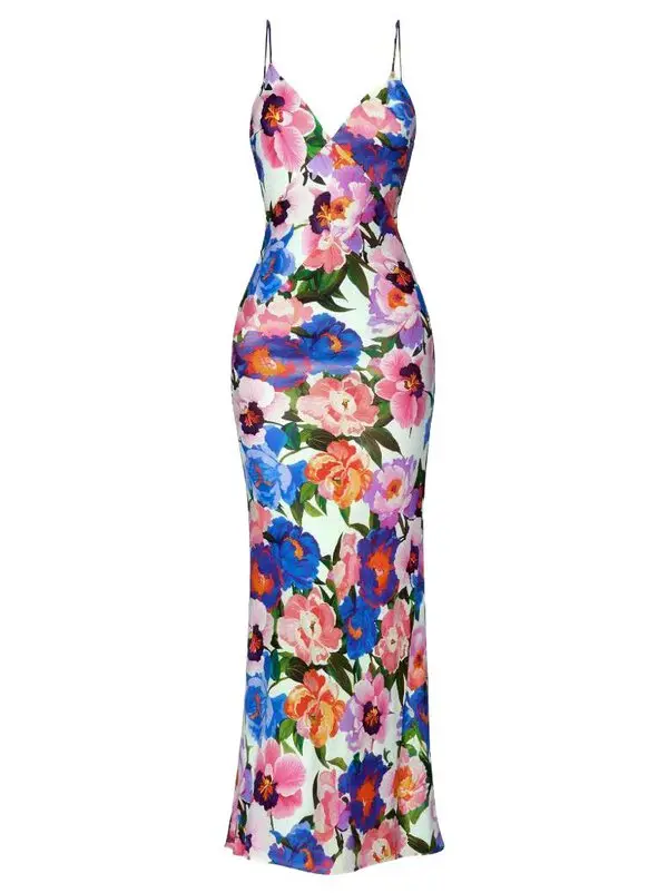 Borgo De Nor Olive Floral-print Maxi Dress - Blue
