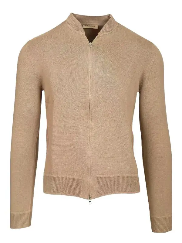 AL DUCA D’AOSTA 1902 Zip-up Ribbed Cardigan - Neutrals