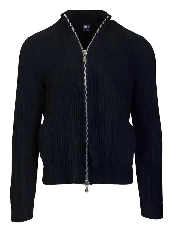 Fedeli Ribbed-knit Cashmere Cardigan - Blue