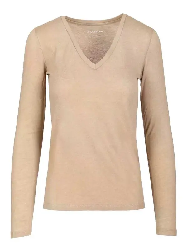 AL DUCA D’AOSTA 1902 V-neck Long-sleeve T-shirt - Neutrals
