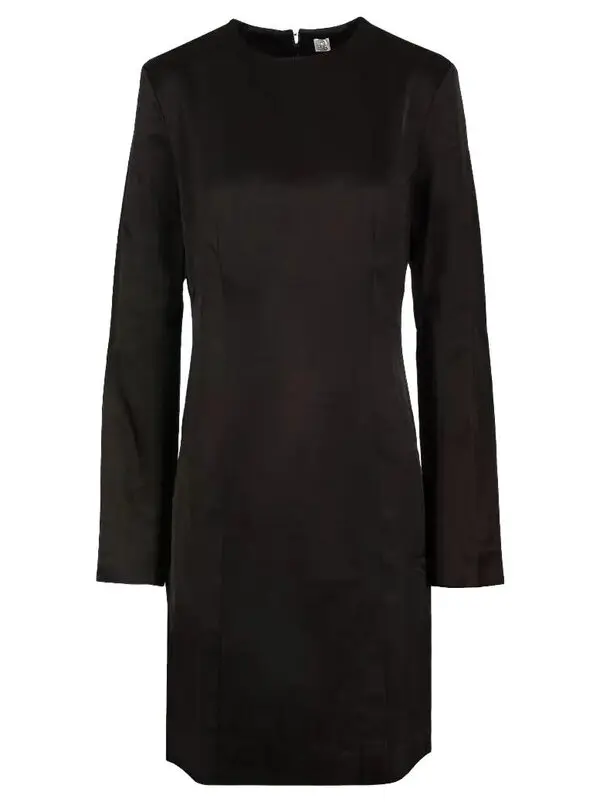 TOTEME Long-sleeve Round Neck Dress - Black