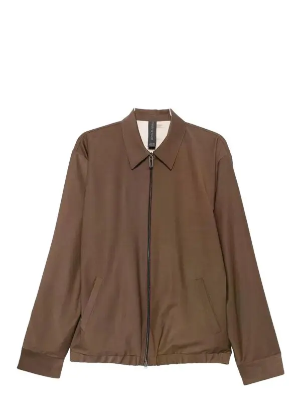 HOSIO Zip-fastening Pocket Overshirt - Brown