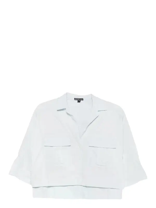 JAMES PERSE Cropped Shirt With Patch Pockets - Blue