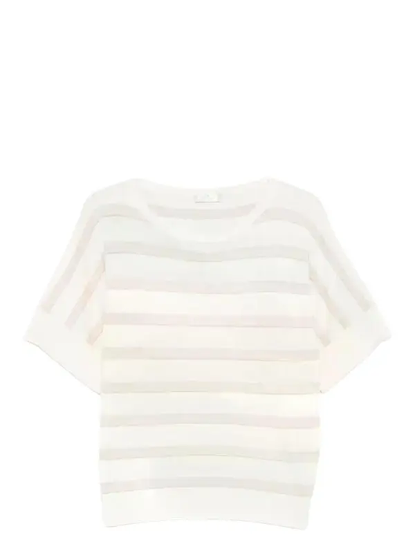 PANICALE Striped Knit T-shirt - Neutrals