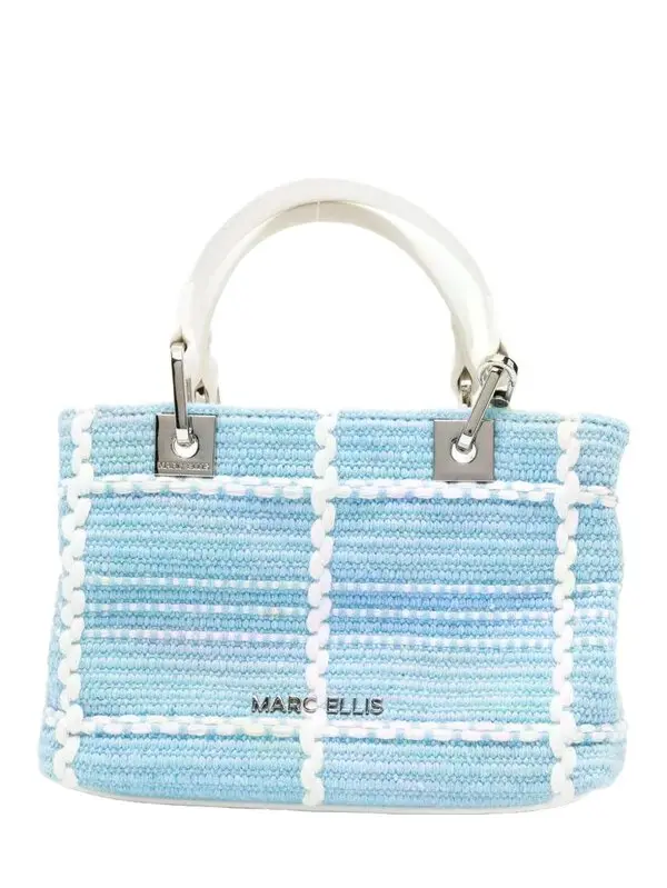 MARC ELLIS Check-pattern Woven Tote Bag - Blue