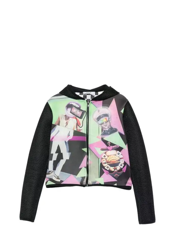 The Artistylist Graphic Print Zip-up Hoodie - Black