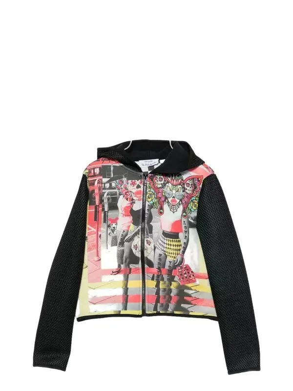 The Artistylist Graphic Print Zip-up Hoodie - Black
