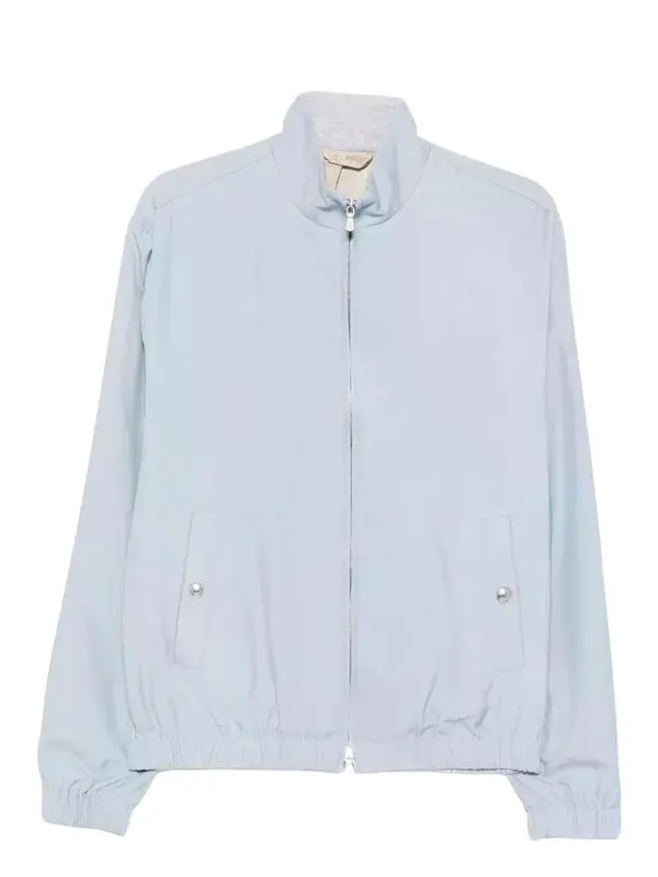 Eleventy Silk Zip-up Jacket - Blue