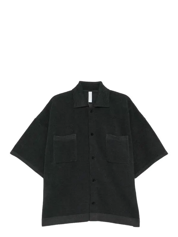 CFCL Ribbed-knit Chest-pocket Shirt - Grey