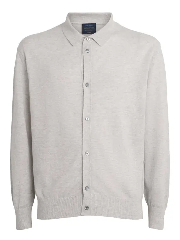 Paul & Shark Cashmere And Linen Button-up Cardigan - Grey