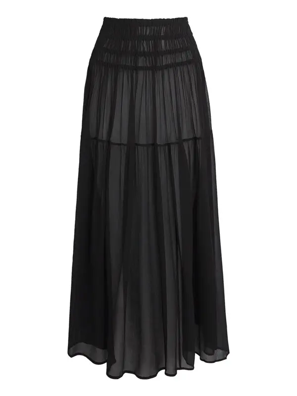 ERES Silk Muslin Maxi Skirt - Black