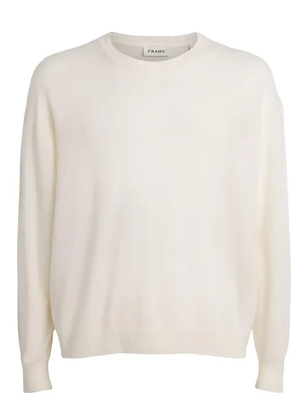 FRAME Wool-cashmere Crew Neck Sweater - White