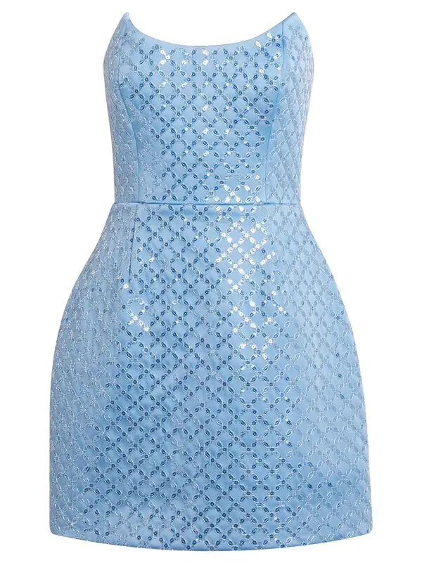 Rebecca Vallance Embellished Alix Mini Dress - Blue
