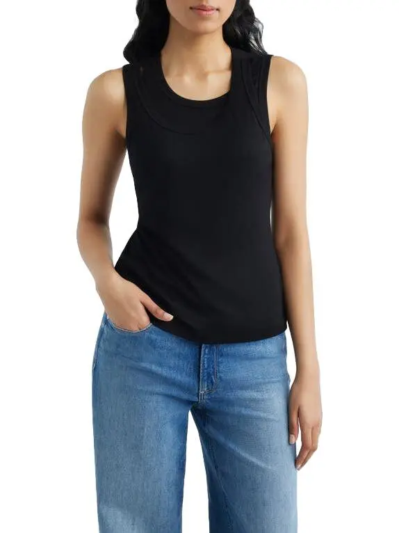 CITY BLUES Layered Look Tank - Black