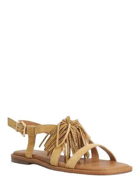 Dune London Lysia Suede Embellished Fringe Ankle Strap Sandals - Tan