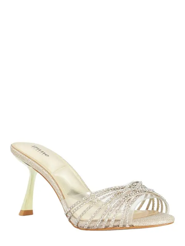 Dune London Embellished Sculptural Heel Slide Sandals - Gold