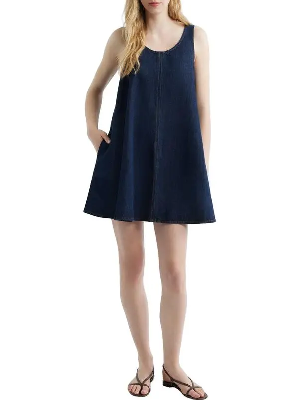 FRAME Sleeveless Denim Trapeze Mini Dress - Duomo