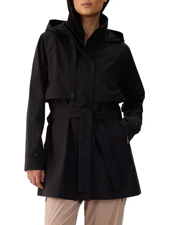 LOLE Aliz Water Repellent Short Trench Coat - Black