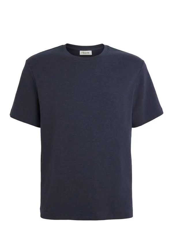FRAME Cotton Duo Fold T-shirt - Navy