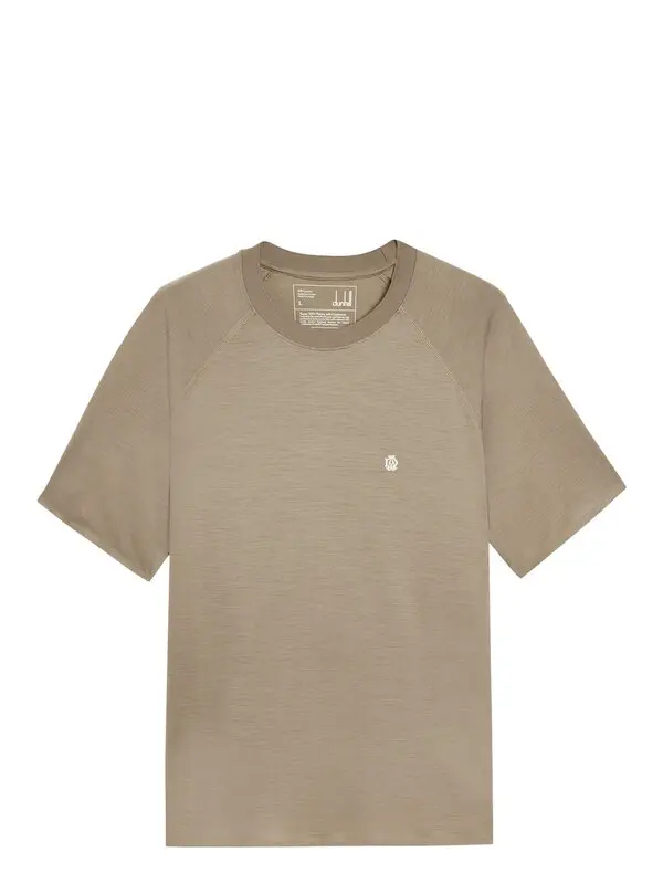 Dunhill Wool-cashmere Athluxury Logo T-shirt - Beige