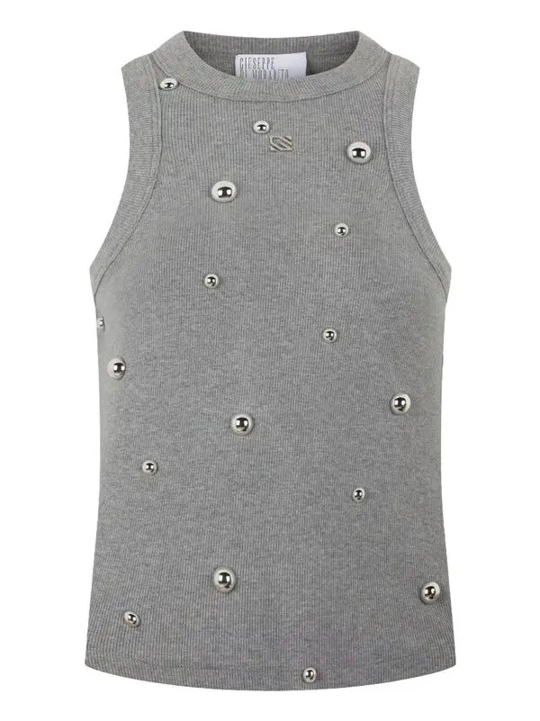 Giuseppe Di Morabito Stud Embellished Ribbed Top - Grey