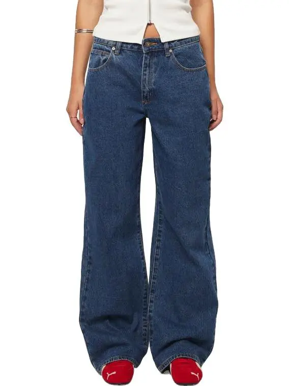 Abrand Denim 95 Baggy Bella Mid Rise Relaxed Fit Jeans - Mid Blue