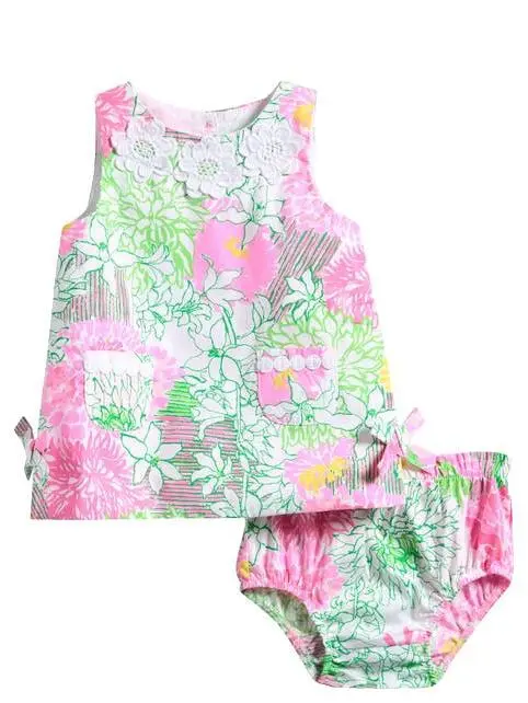 Lilly Pulitzer® Floral Cotton Shift Dress & Bloomers - Resort White Mum Patch