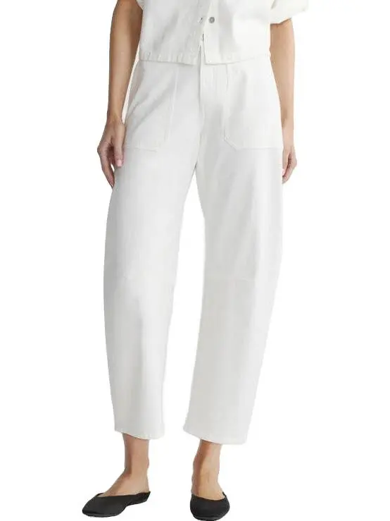 DL1961 Bilie Easy High Rise Barrel Leg Pants - White