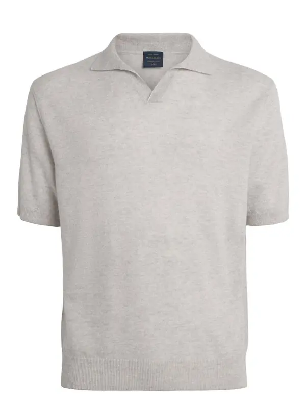 Paul & Shark Cashmere-linen Open-collar Polo Shirt - Grey