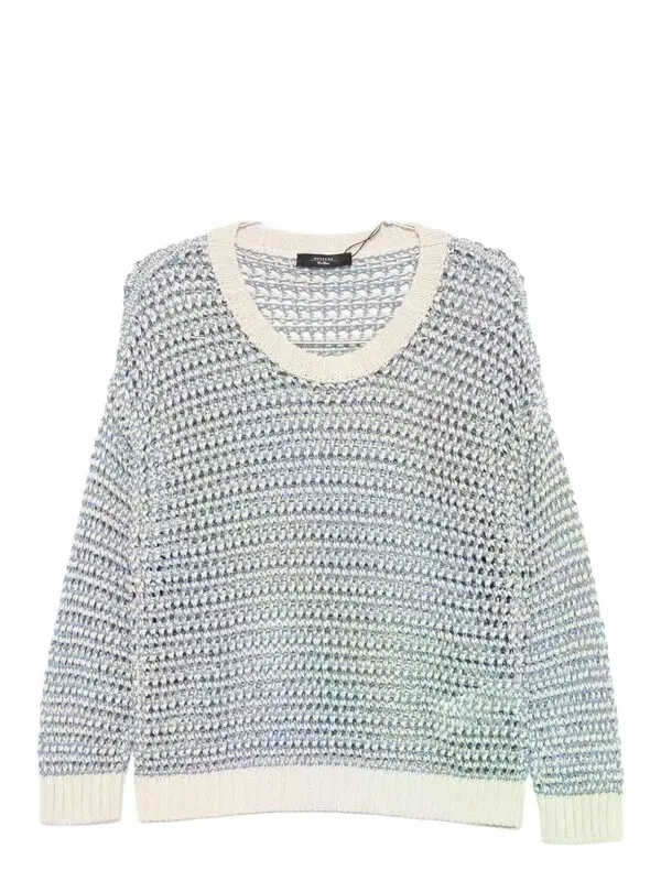 Max Mara Open-knit Crew Neck Sweater - Blue