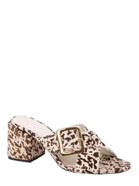 CHOCOLAT BLU Eiko Block Heel Sandal - White Cheetah Calf Hair