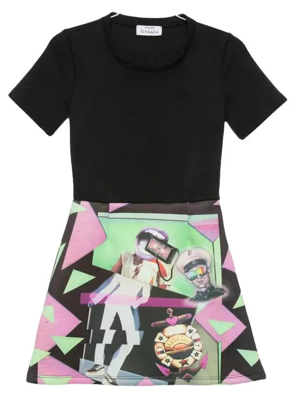 The Artistylist Graphic Print A-line Dress - Pink
