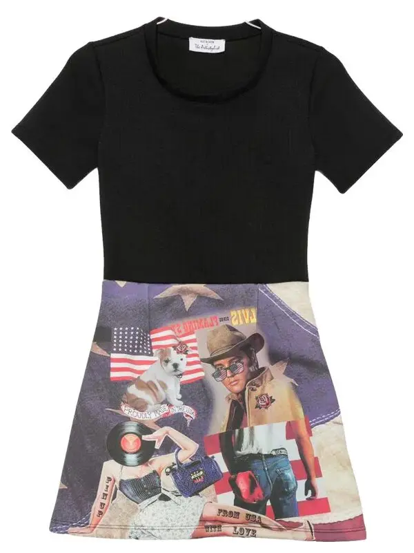 The Artistylist Graphic Print A-line Dress - Blue