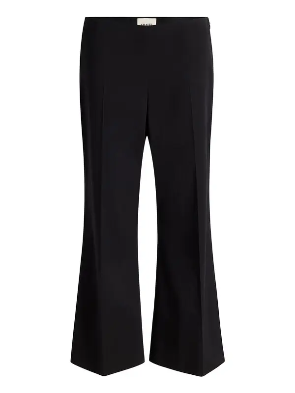 Khaite Walter Bell-leg Pants In Cotton Silk - Black