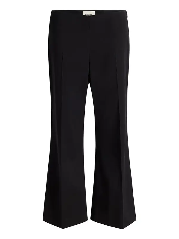 Khaite Walter Bell-leg Pants In Cotton Silk - Black