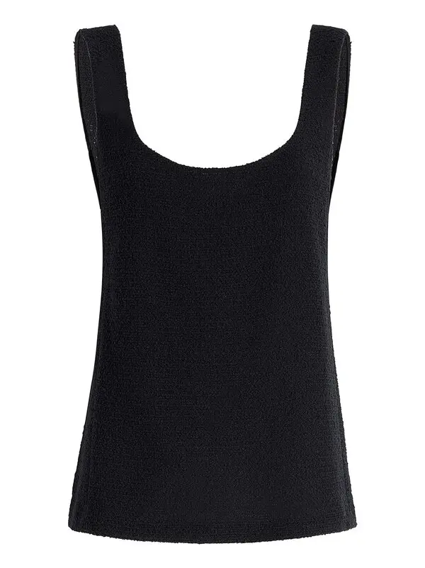 Khaite Parker Textured Cotton-rich Tweed Tank - Black
