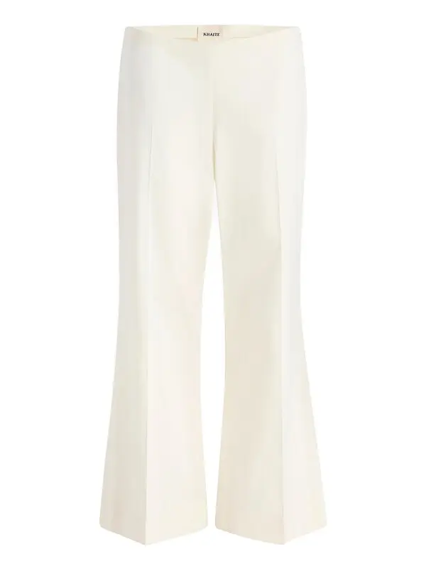 Khaite Walter Cotton Silk Bell-leg Pants - Natural