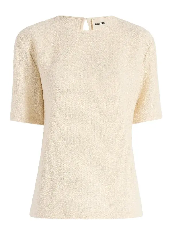 Khaite Web Top In English Twist Tweed - Natural